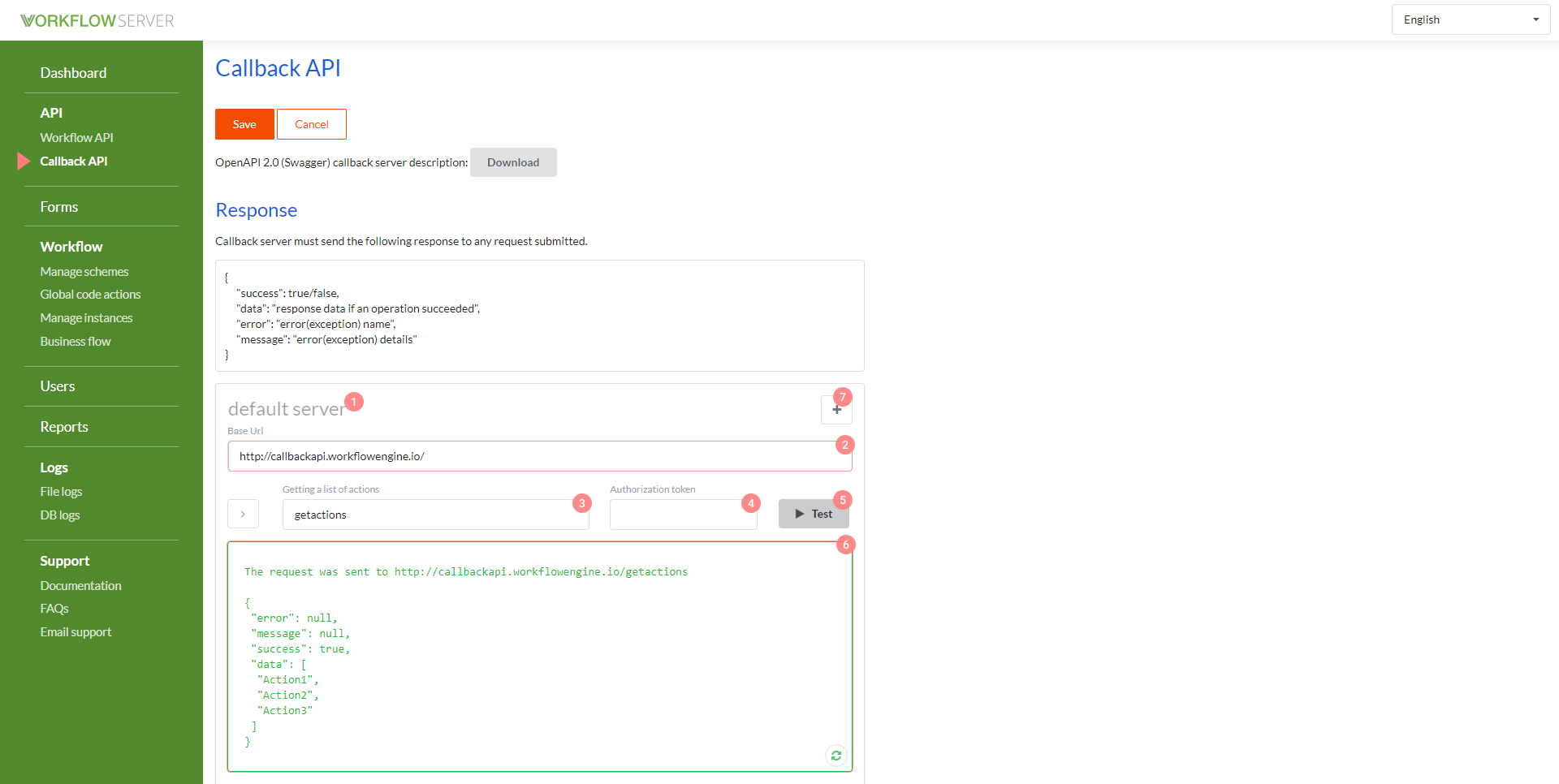 Callback API Documentation WorkflowEngine